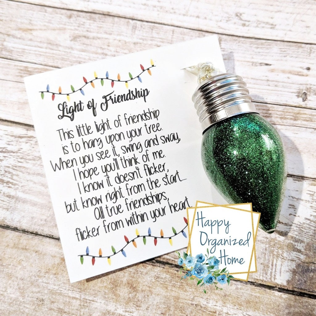 Light of friendship Christmas Ornament – Happy Organized Home